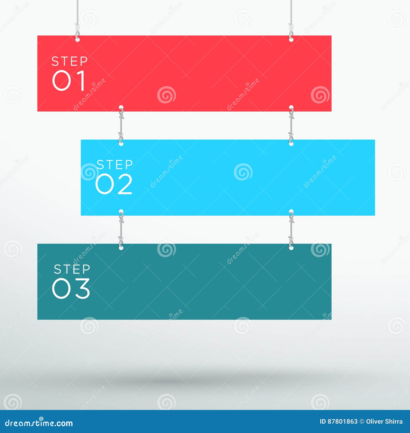 Infographic 3 Step Colourful Hanging Text Banners Stock Vector ...