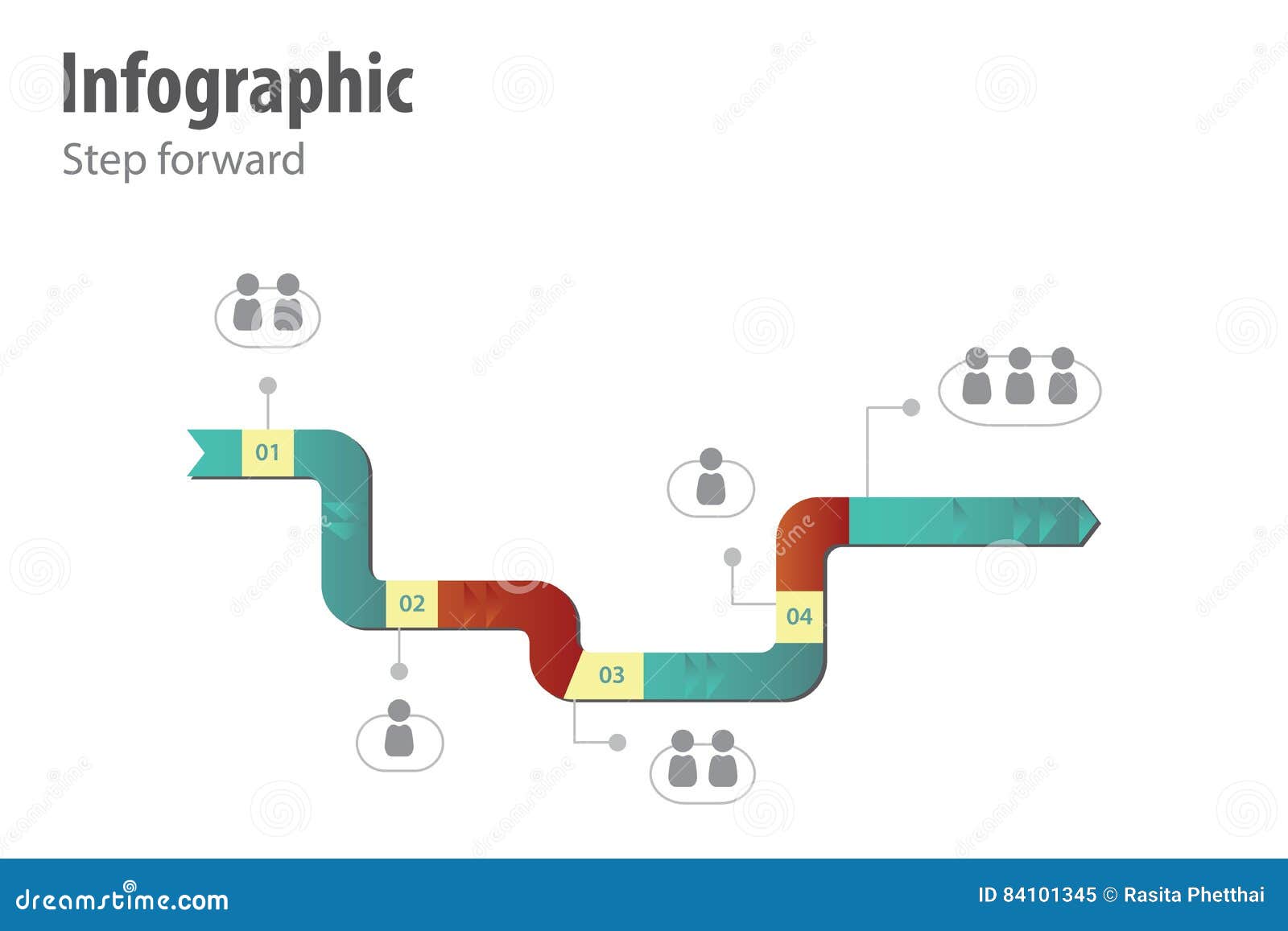Infographic step forward stock vector. Illustration of horizontal ...