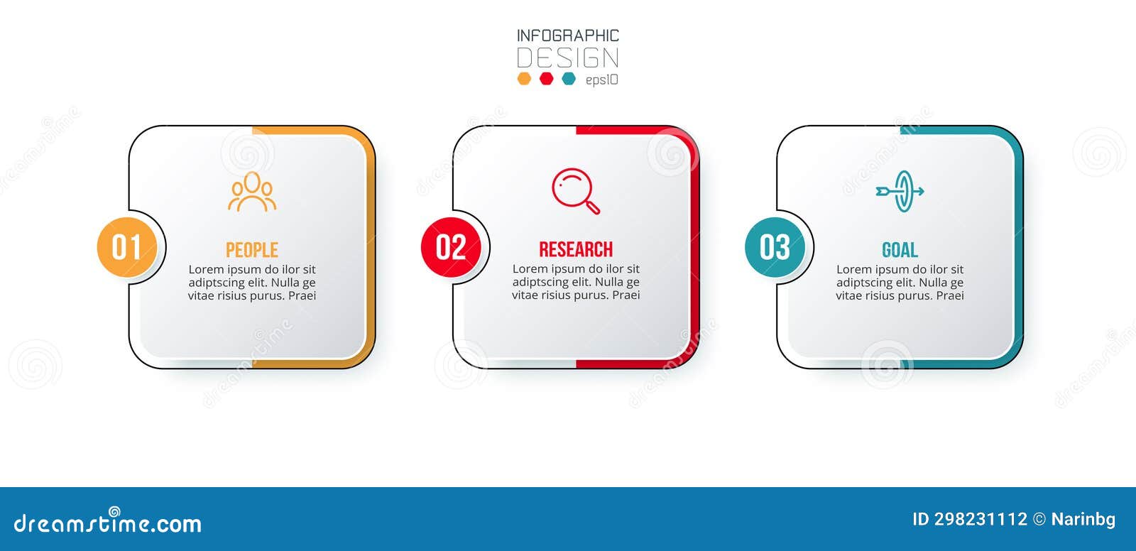 3 Step Presentation for Business Infographic Vector Design Stock Vector ...