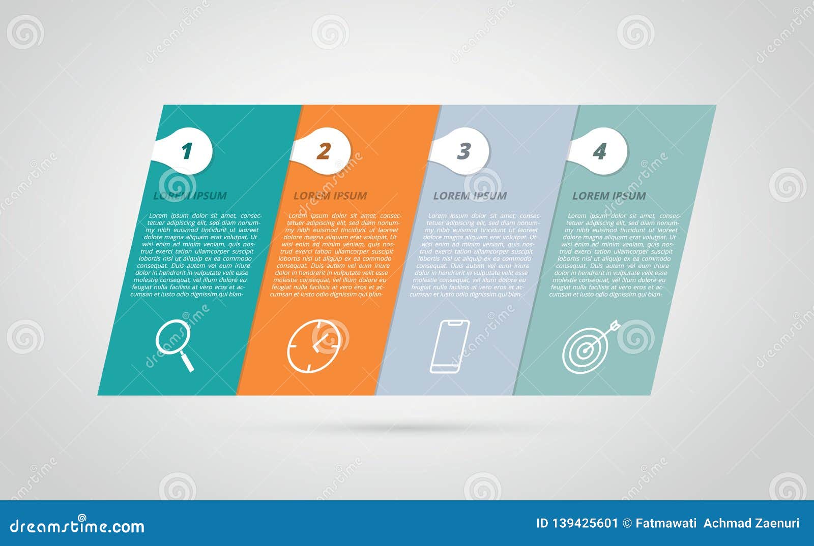 Tilted 3 Step Banners List Infographic Design Cartoon Vector ...
