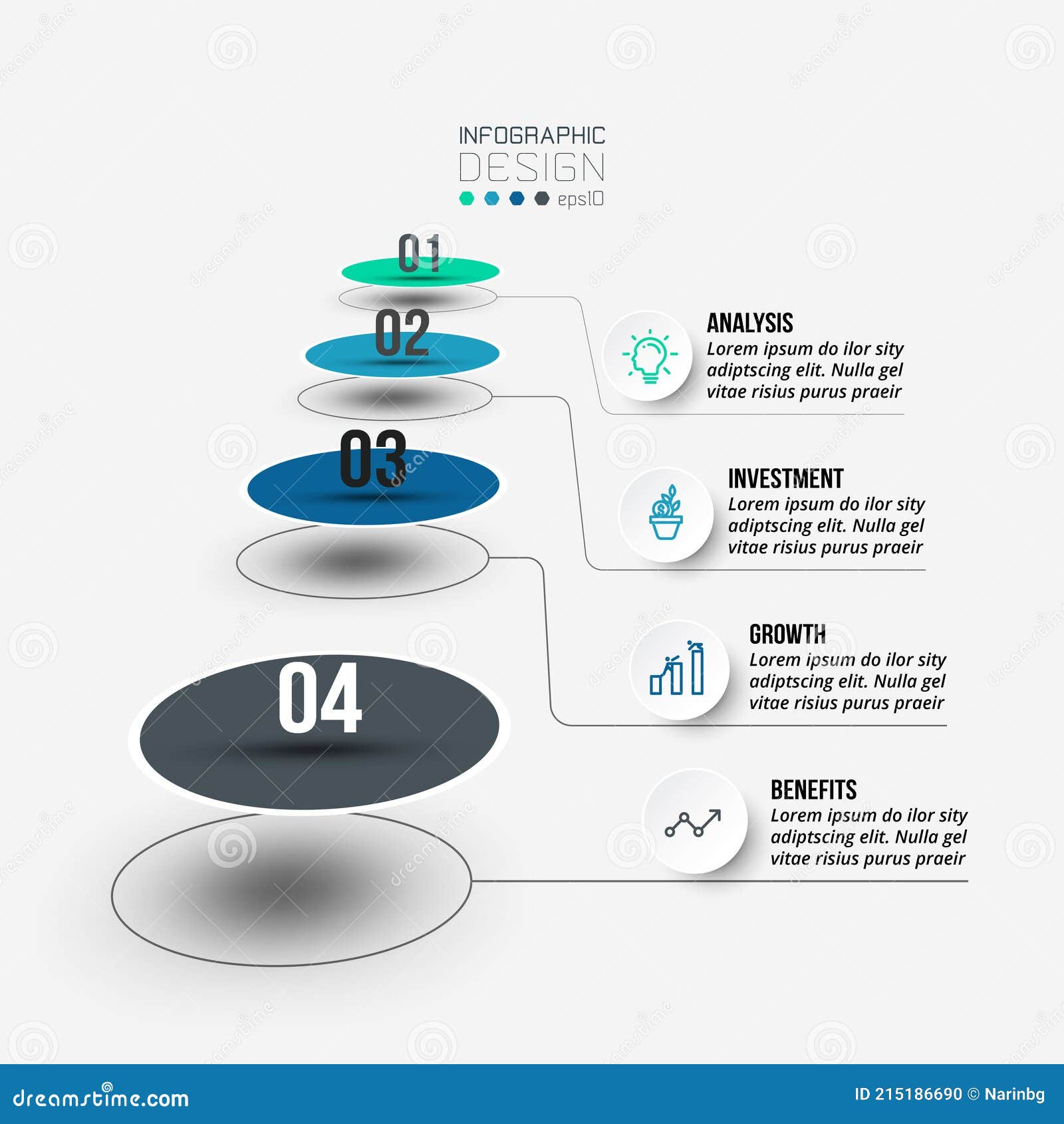 4 Step Process Work Flow Infographic Template Stock Vector ...