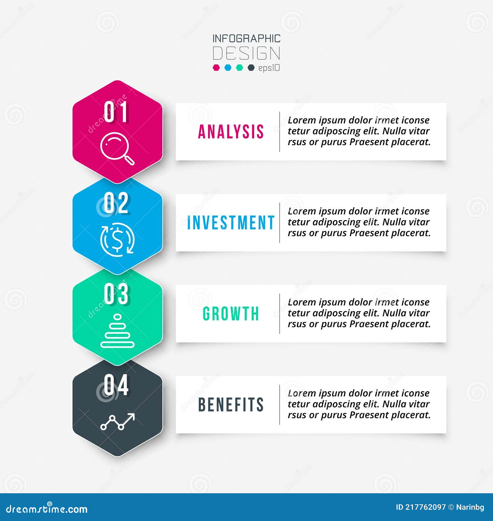 4 Step Process Work Flow Infographic Template Stock Vector ...
