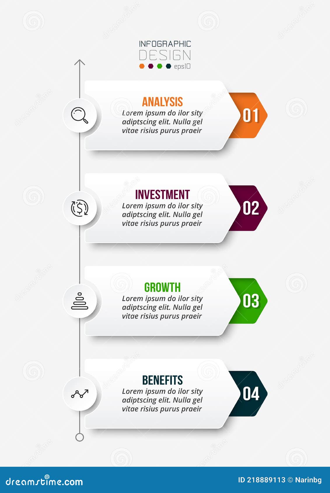 4 Step Process Work Flow Infographic Template Stock Vector ...