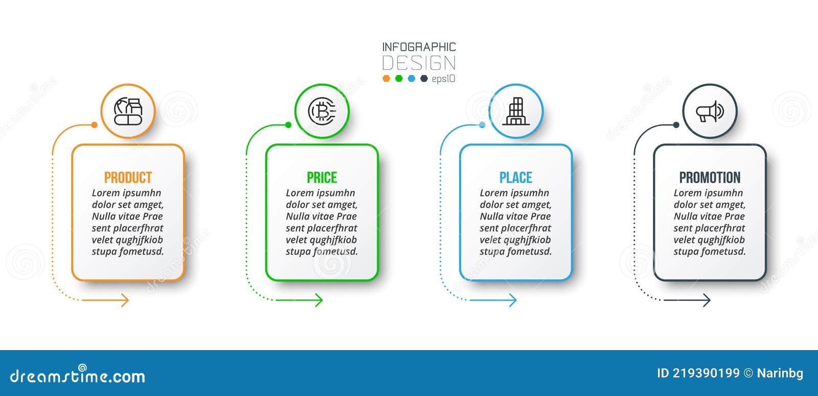 4p Business Process Infographic Template Stock Vector - Illustration of ...
