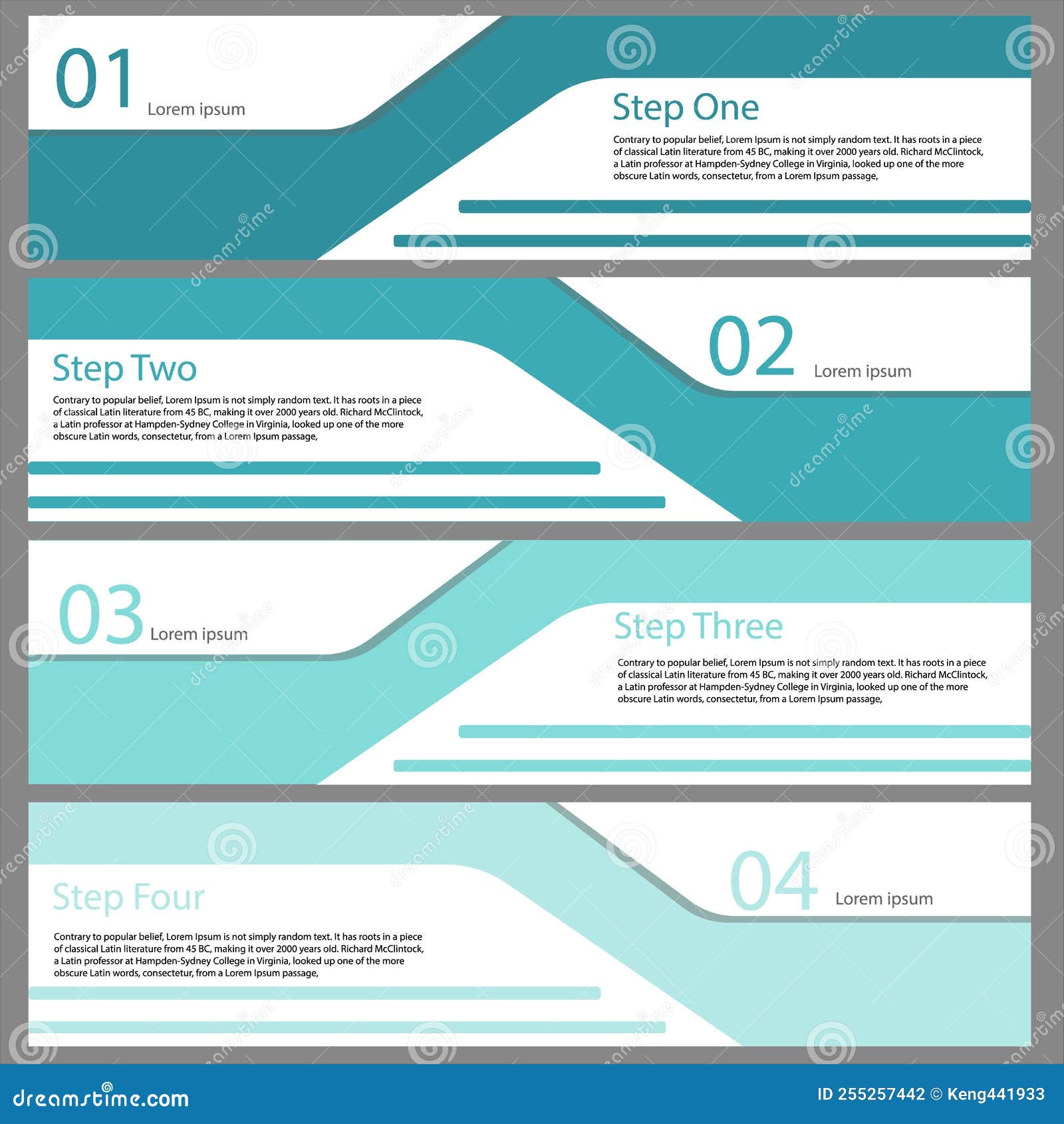 Infographic 4 Step Rectangle Vector Template Process Concept Step for ...