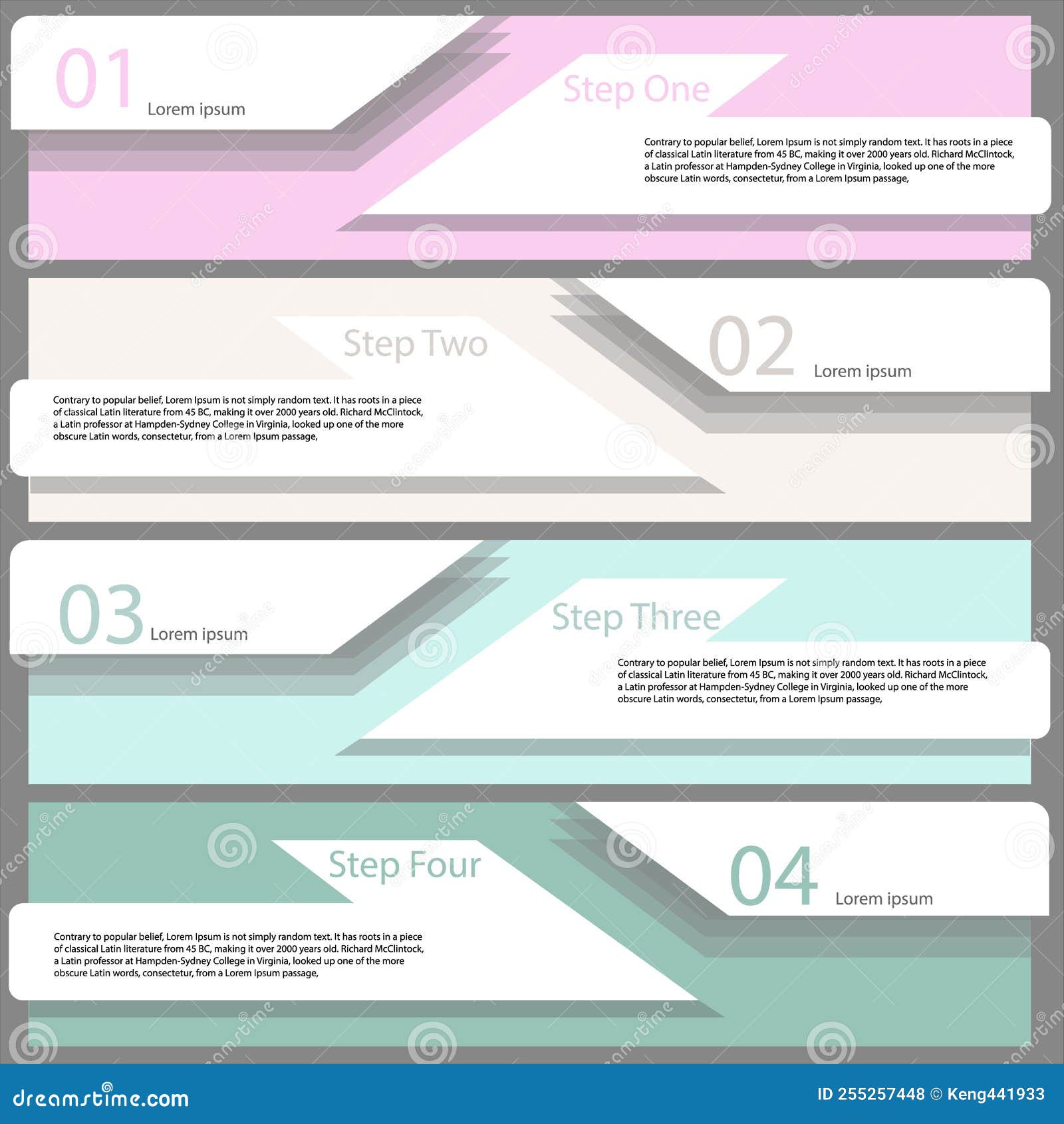 Infographic 4 Step Rectangle Vector Template Process Concept Step for ...