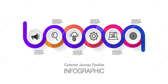 Infographic 6 Step Road Map Template Stock Vector - Illustration of ...