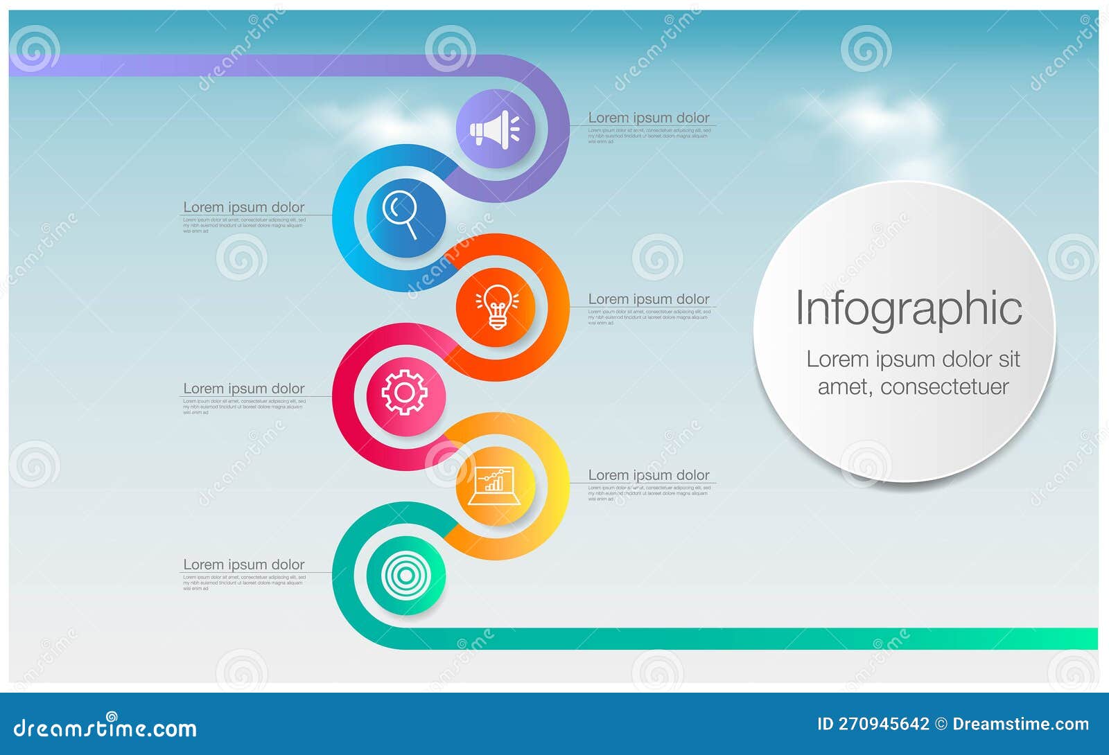 Infographic 6 Step Road Map for Business Stock Illustration ...