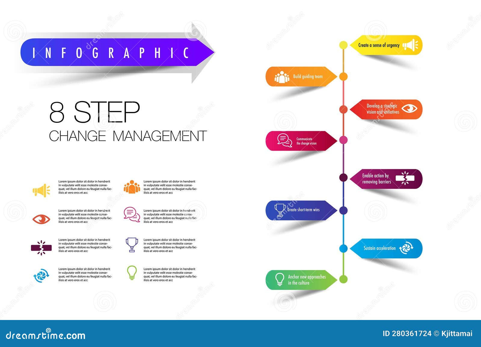 Infographic 8 Step Road Map Template Stock Illustration - Illustration ...