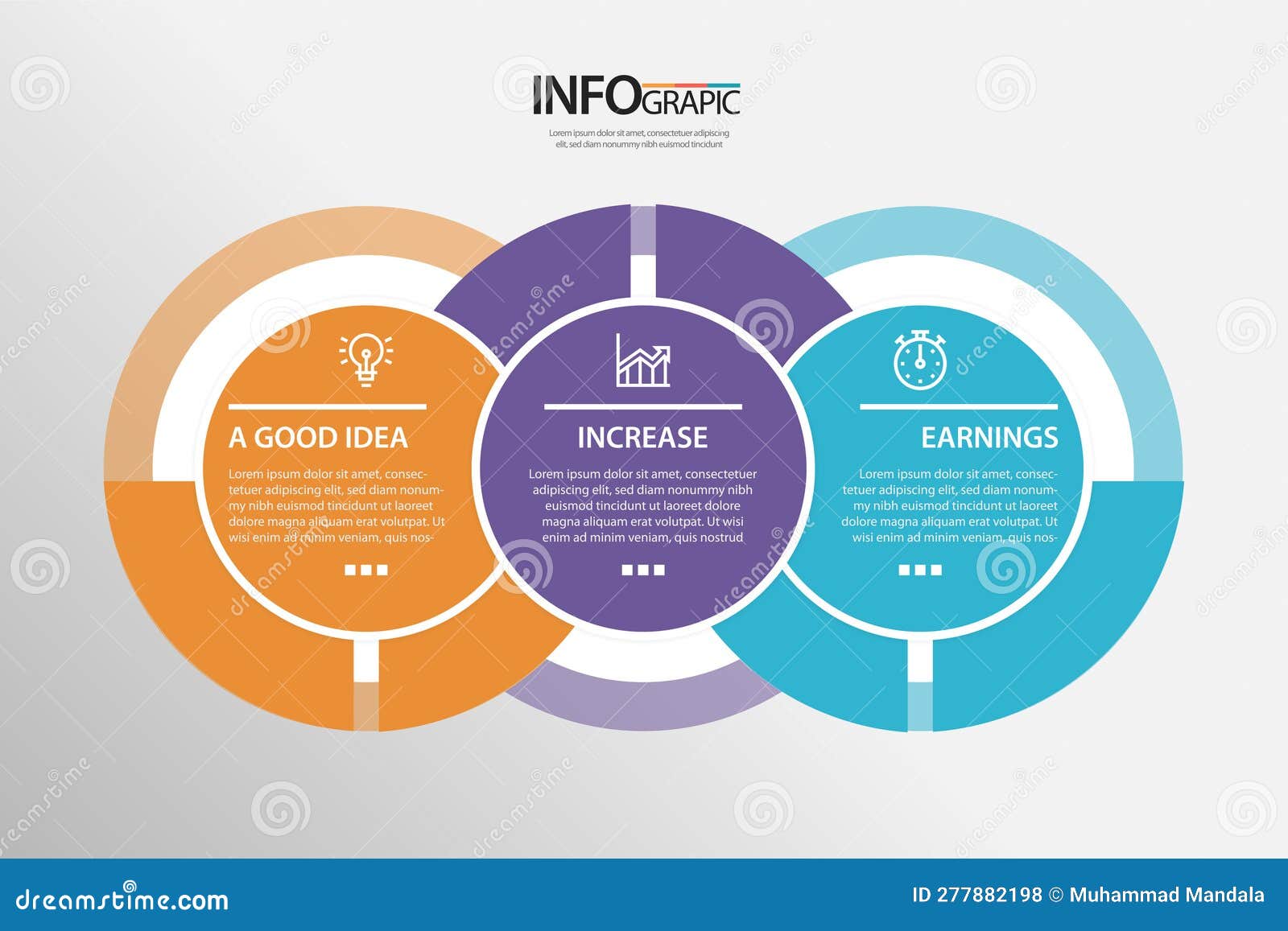 Infographic Steps Collection Flat Design. with 3 Options. Stock Vector ...