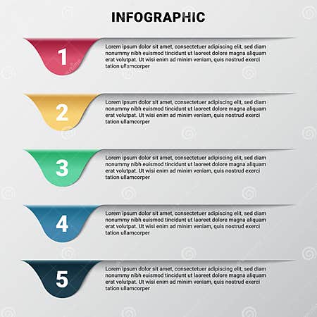 Infographic 5 Steps Graphic Visualize Analyze Data Background Stock ...