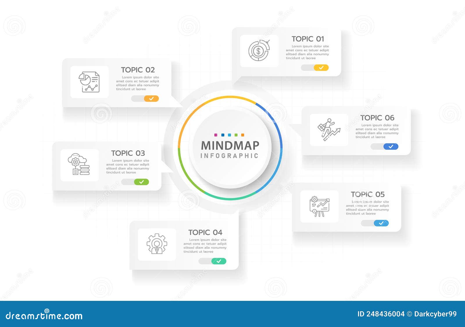 Infographic 6 Steps Modern Mindmap Diagram with Circle Title Topics ... Infographic 6 Steps Modern Mindmap Diagram with Circle Title Topics ...
