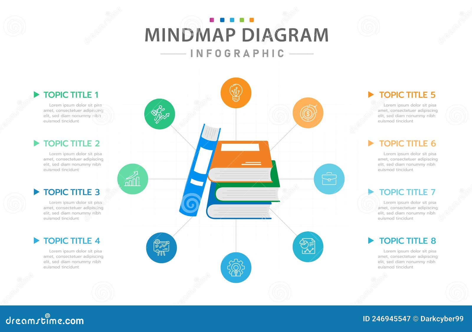 Infographic 8 Steps Modern Mindmap Diagram with Education Concept ...