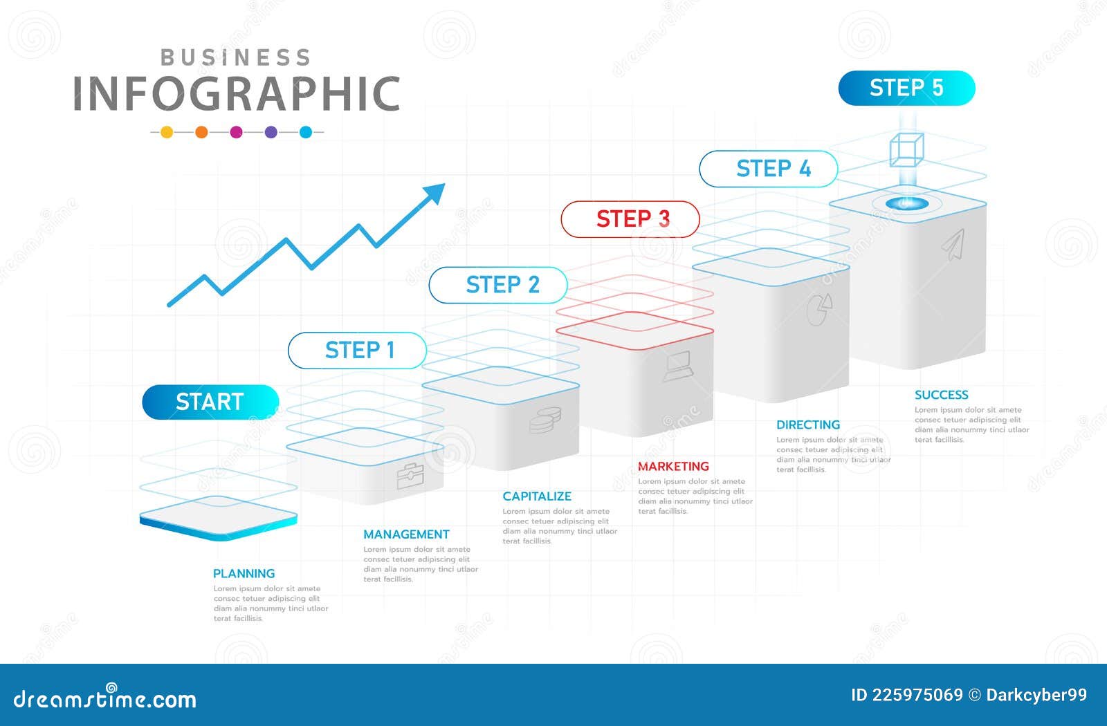 5 Steps Gantt Chart Timeline Infographic Template. Modern Checklist ...
