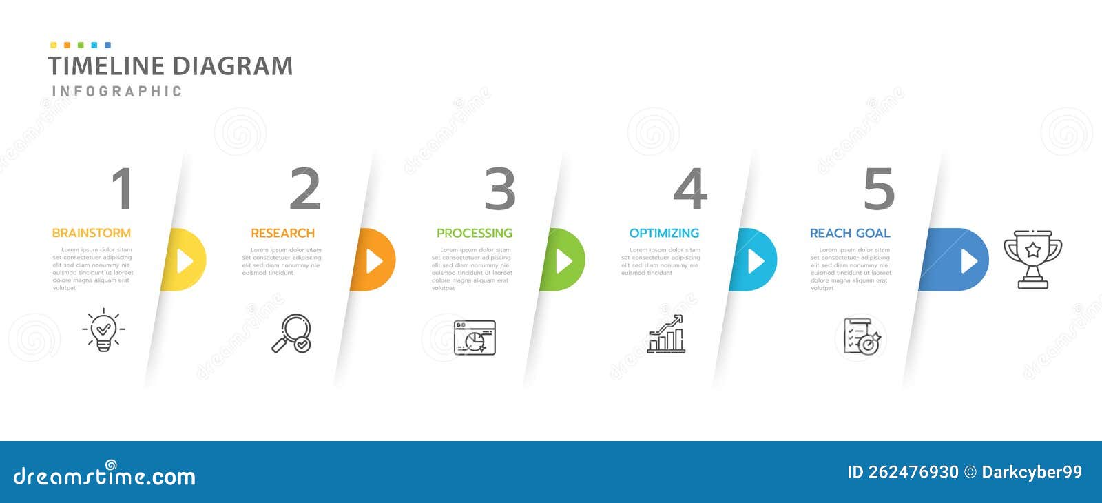 Infographic 5 Steps Modern Timeline Diagram with Arrow and Topic Stock ...