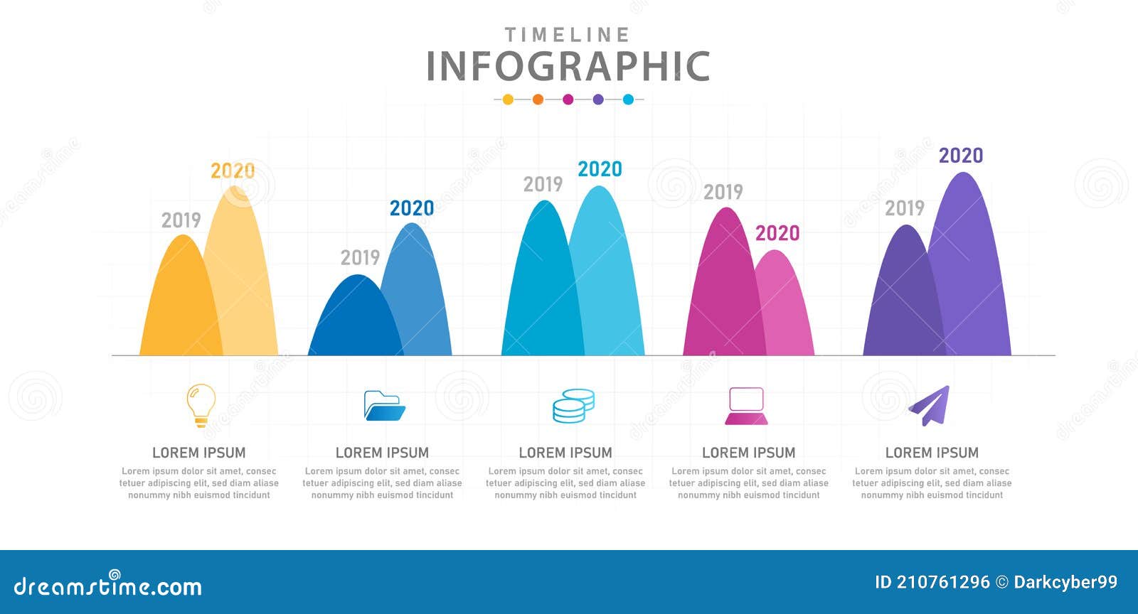 Infographic 5 Steps Modern Timeline Diagram with Chart Stock Vector ...