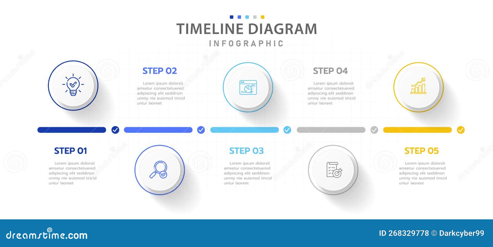 Infographic 5 Steps Modern Timeline Diagram Roadmap with Circle Pie ...