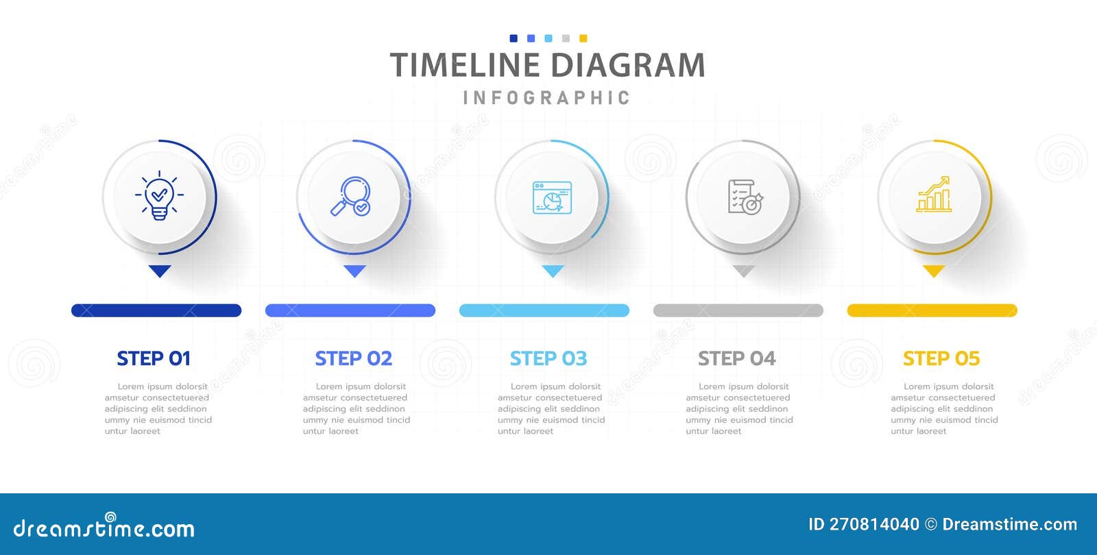 Infographic 5 Steps Modern Timeline Diagram Roadmap with Circle Pie ...
