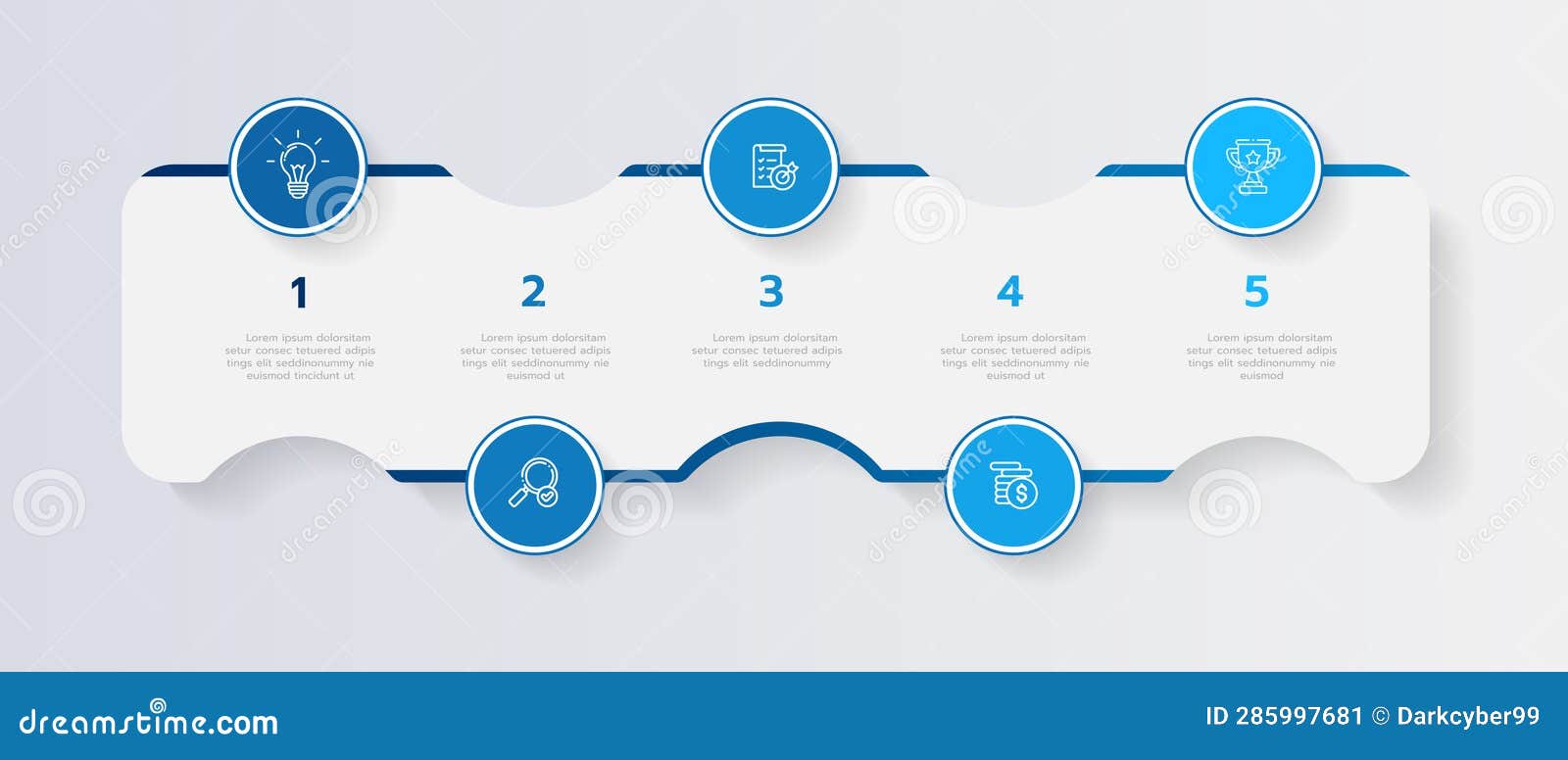 Infographic 5 Steps Modern Timeline Diagram Roadmap with Circle Topic ...