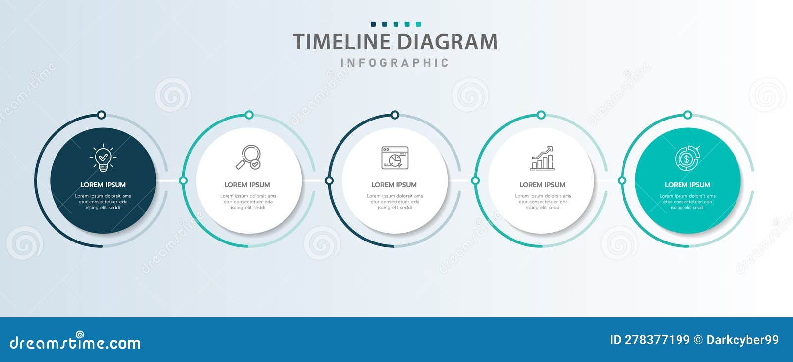 Infographic 5 Steps Modern Timeline Diagram Roadmap with Circle Topic ...