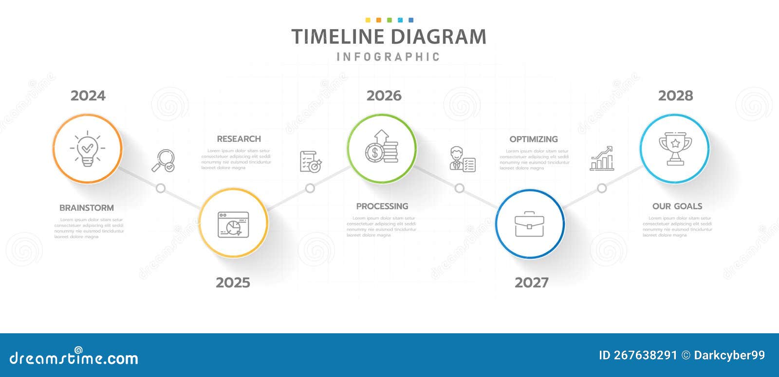 Infographic 5 Steps Modern Timeline Diagram Roadmap with Circle Topics ...