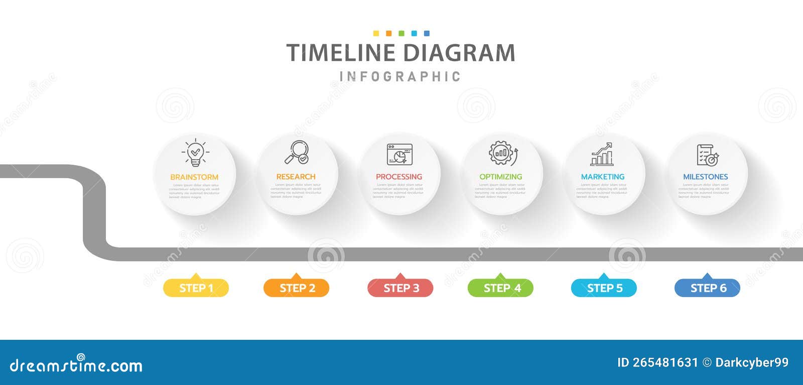 Infographic 6 Steps Modern Timeline Diagram With Roadmap Concept Vector ... Infographic 6 Steps Modern Timeline Diagram With Roadmap Concept Vector ...
