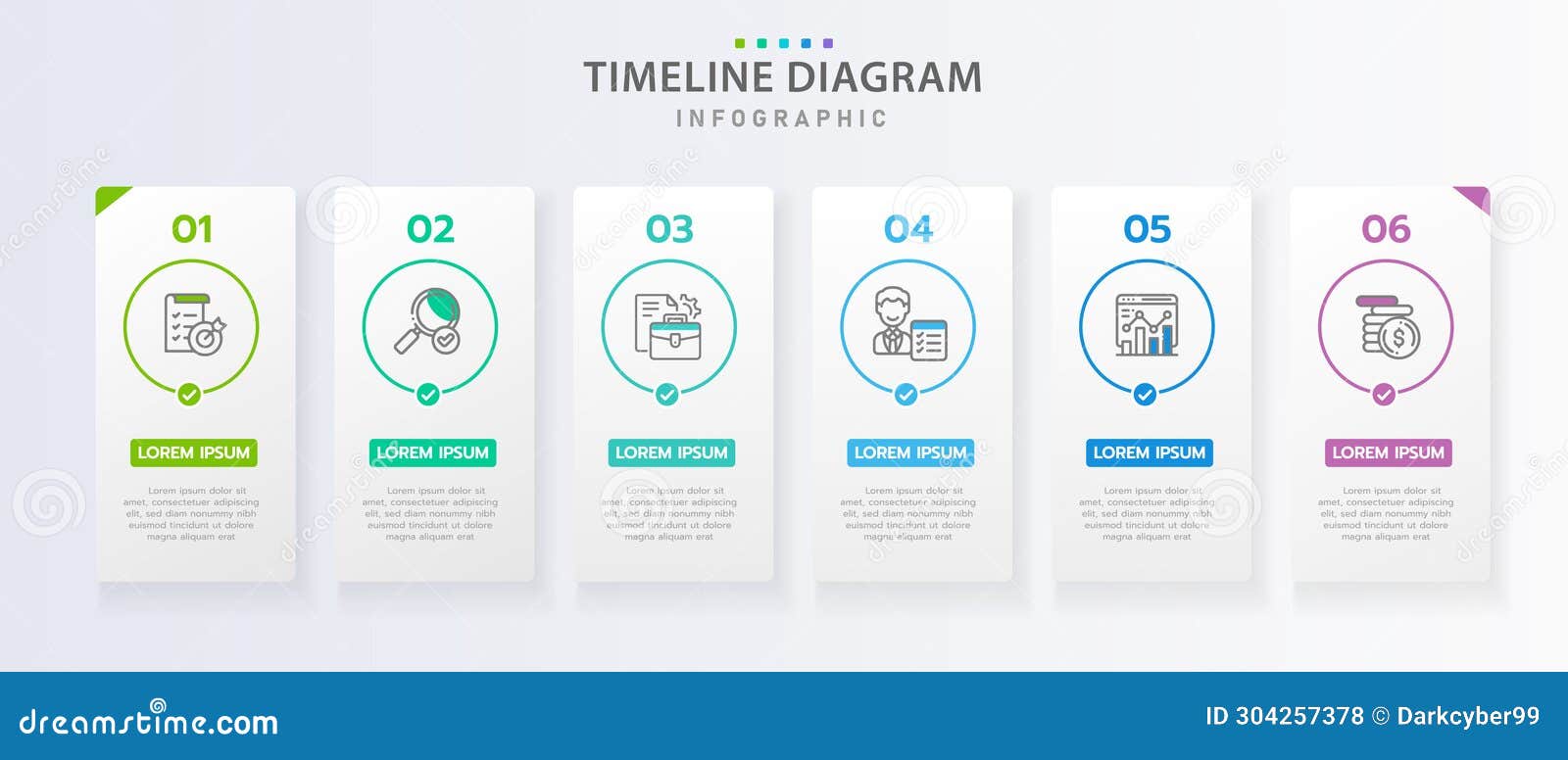 Infographic 6 Steps Modern Timeline Diagram with Roadmap and Rectangle ...