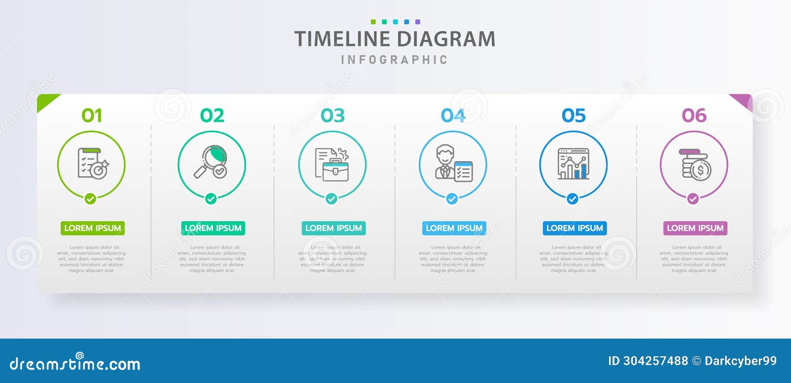 Infographic 6 Steps Modern Timeline Diagram with Roadmap and Rectangle ...