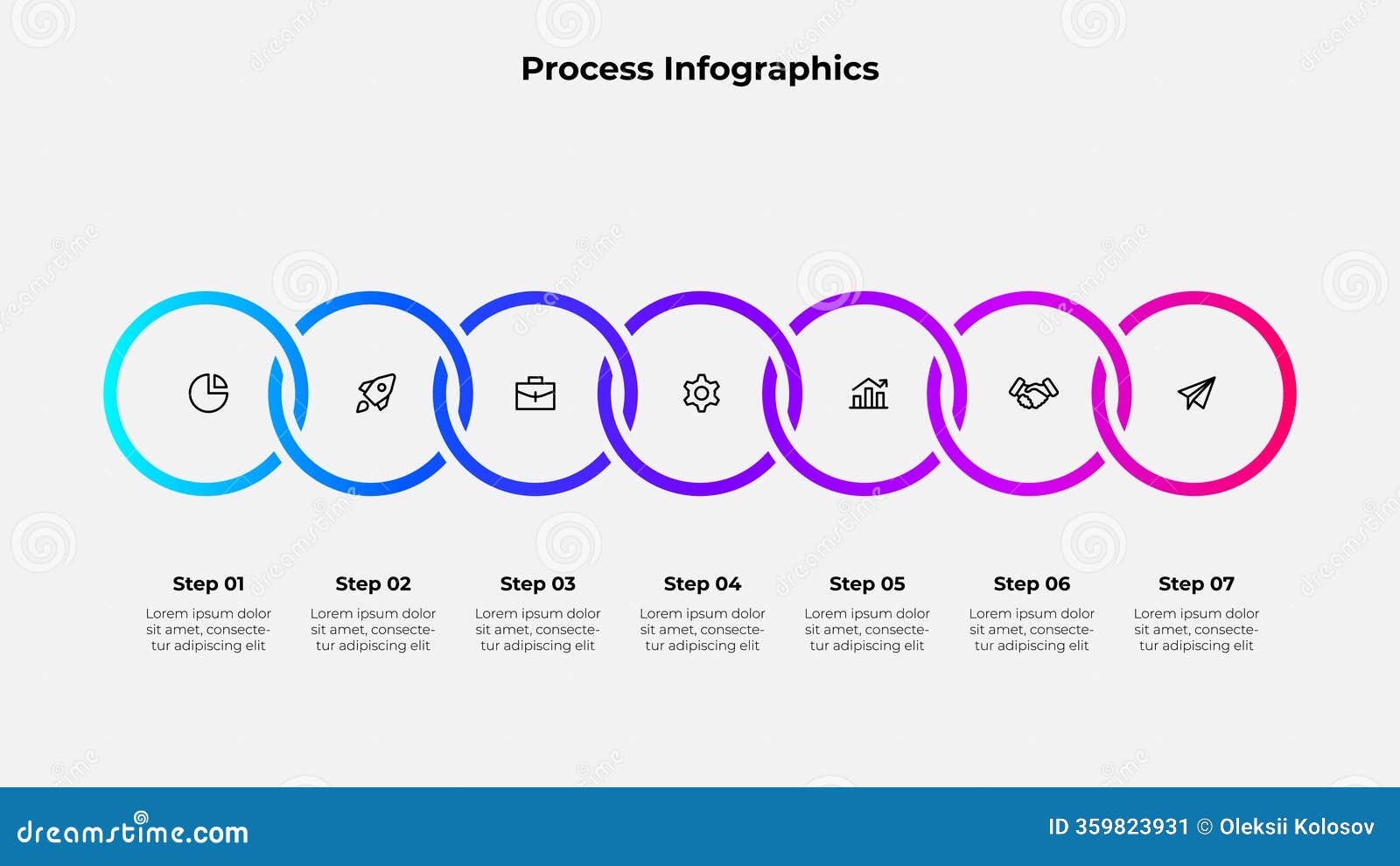 Infographic 7 Steps Process with Circular Graphics, Suitable for ...