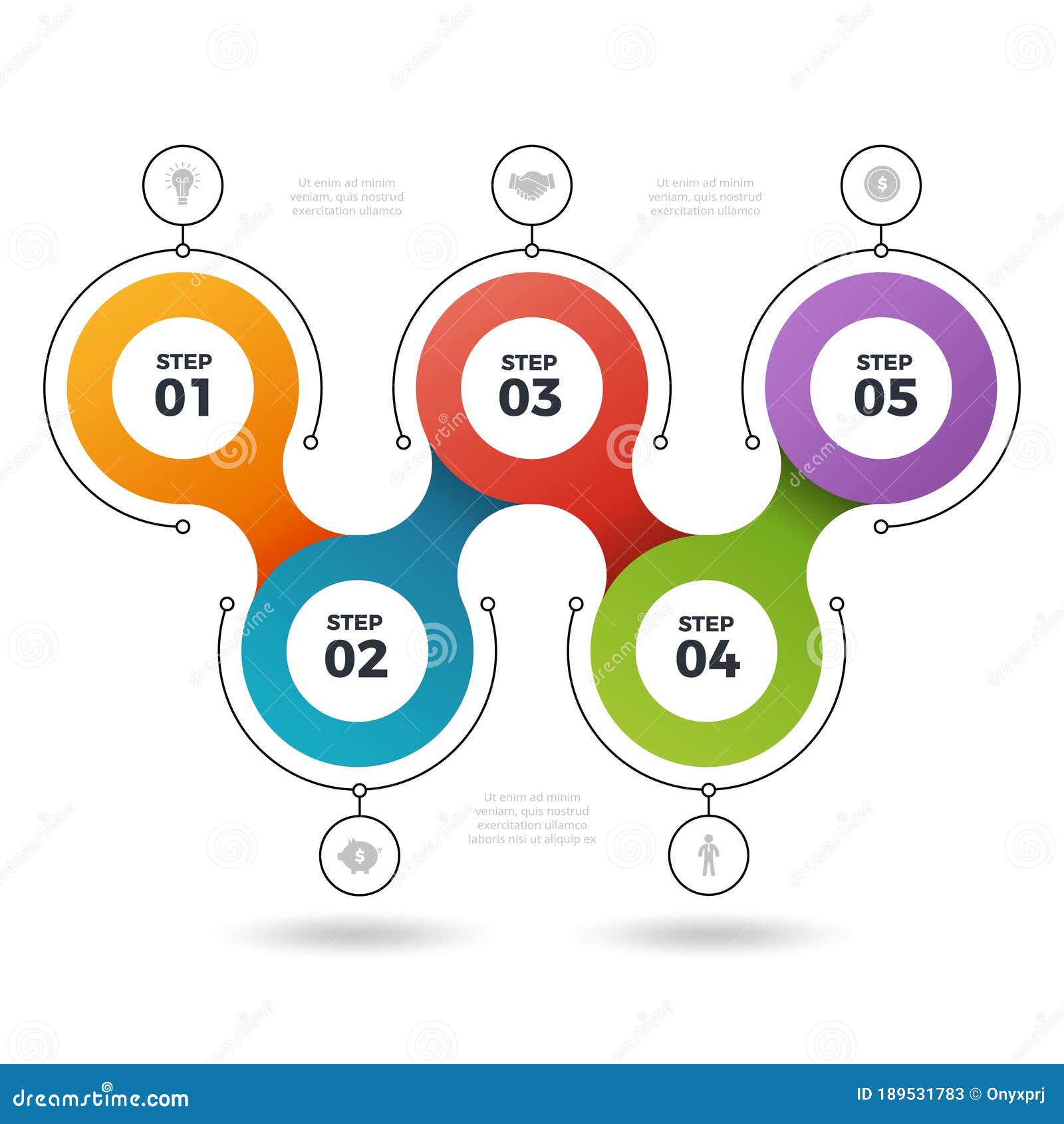 Infographic Steps. Process Info Elements Graphic Templates Number of ...