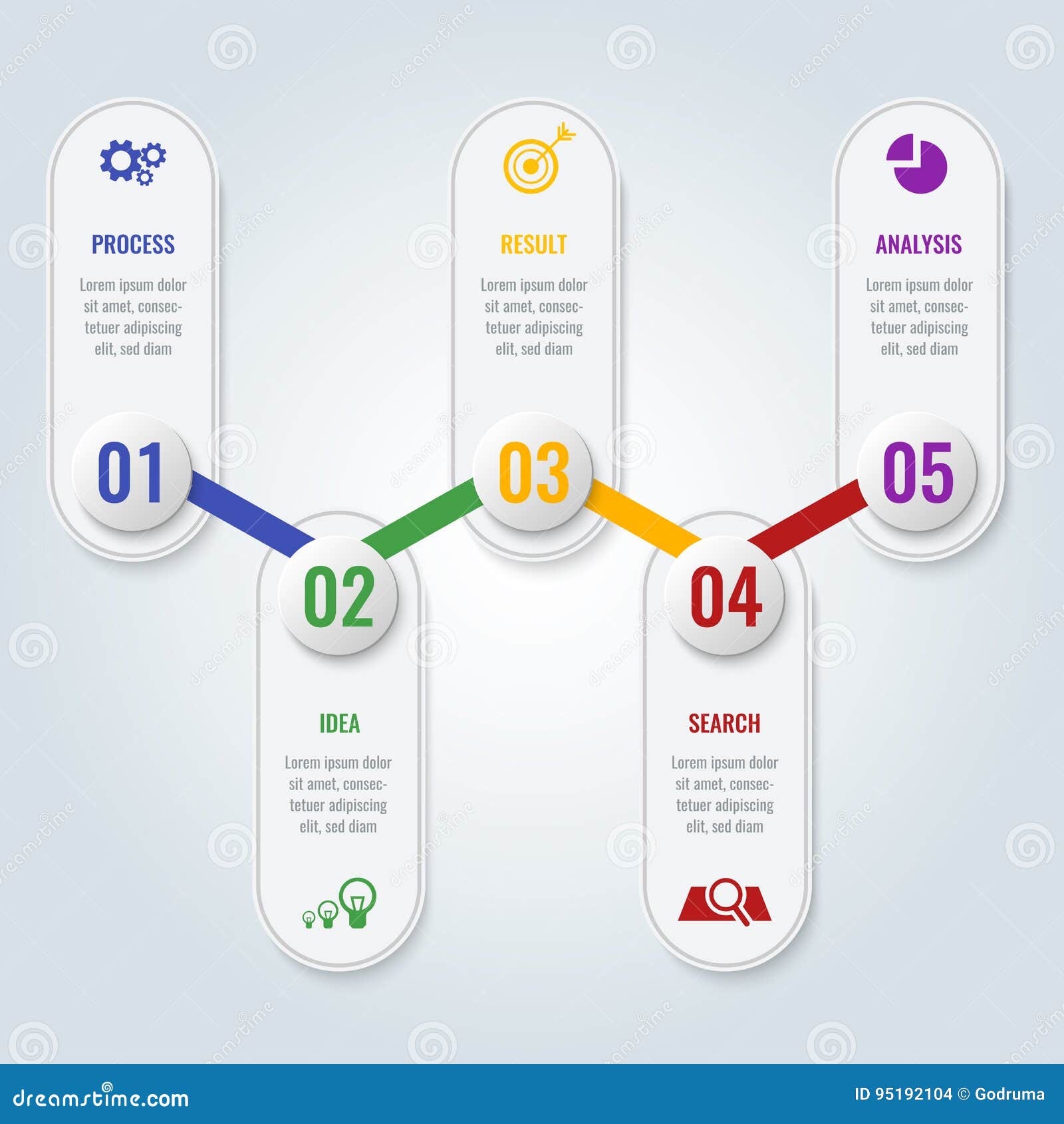 Infographic Steps with Process Start and Mechanical Gears Vector Stock ...
