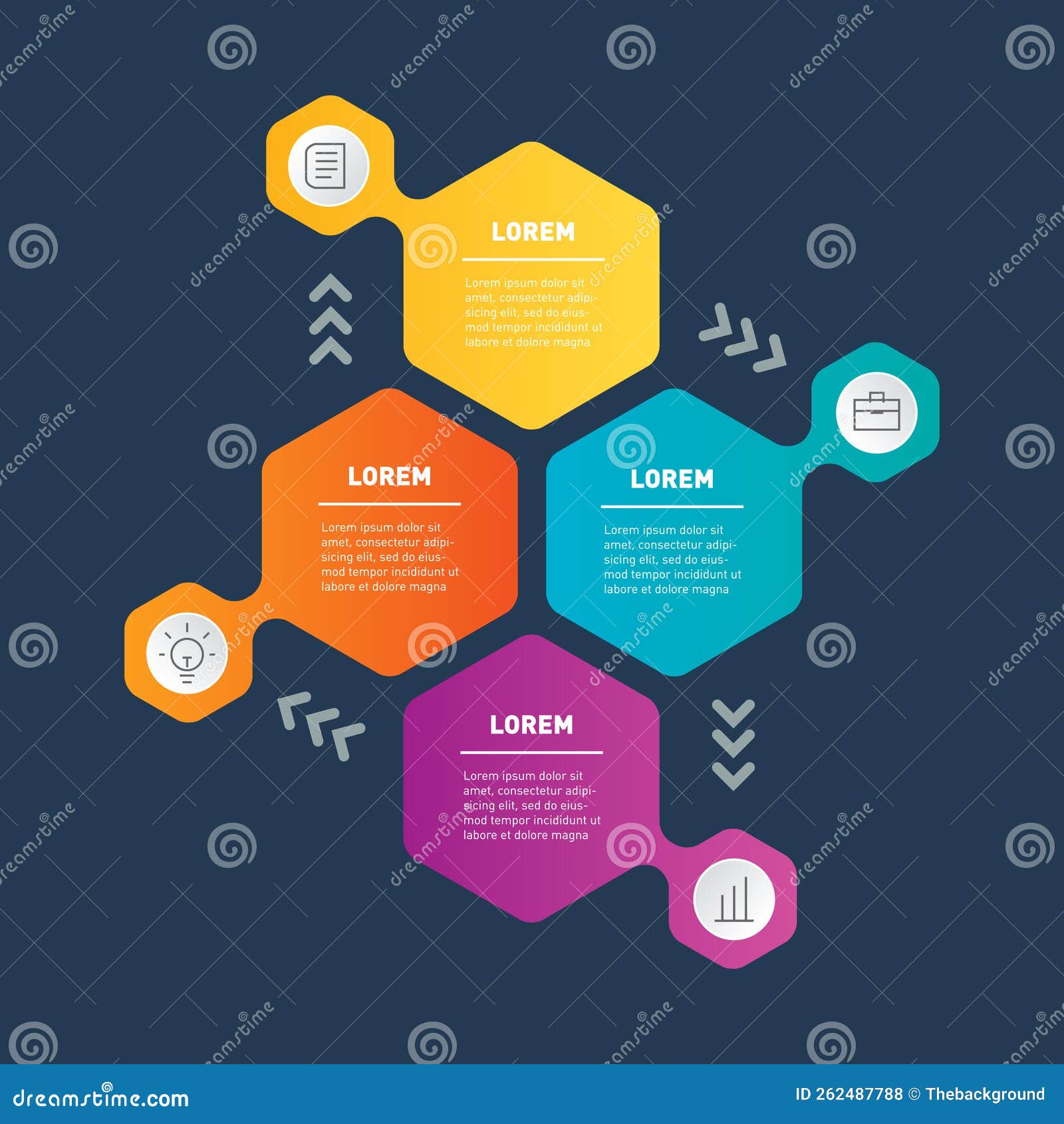 Infographic with 4 Steps of Technology Cycle or Education Process ...