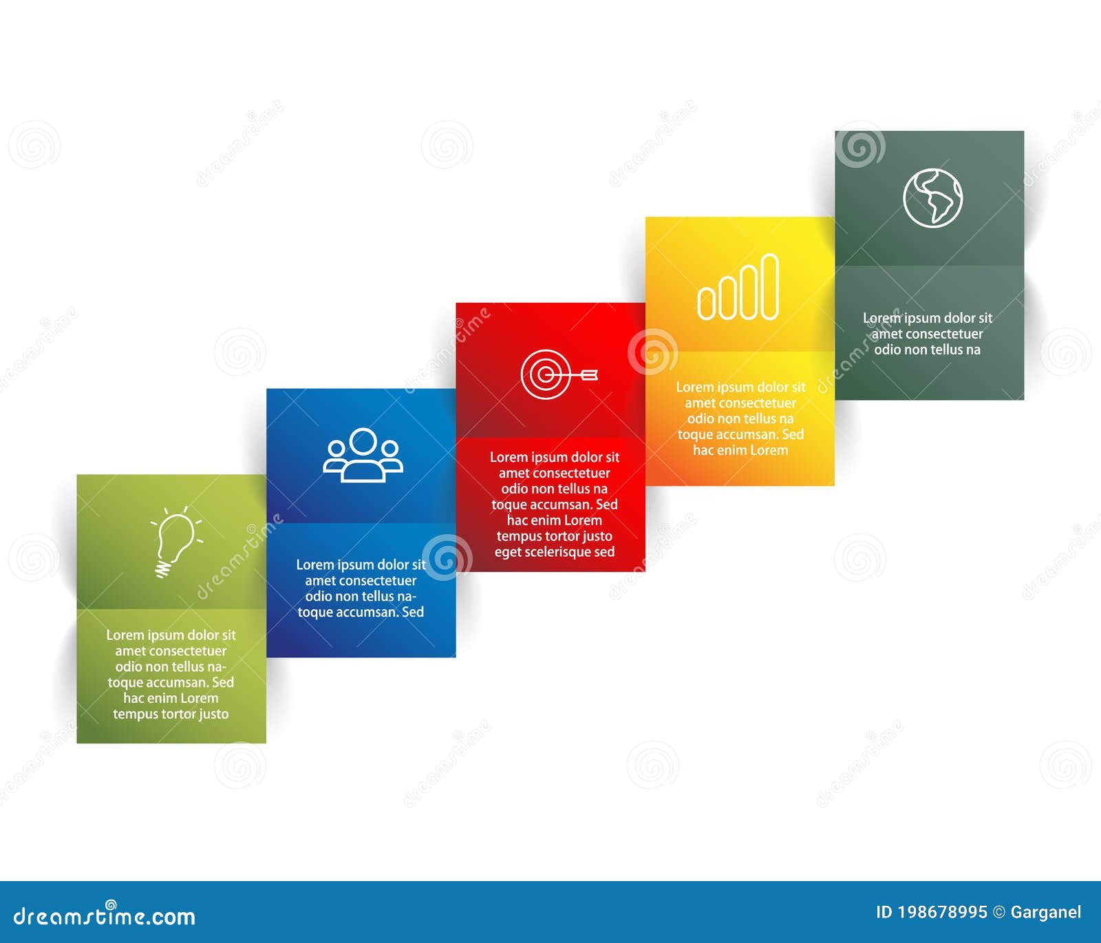 Infographic Steps Template - Folded Paper Style Stock Illustration ...