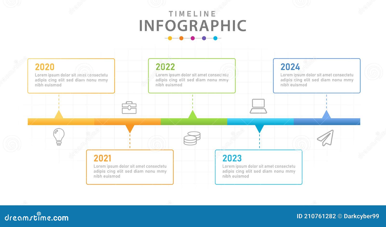 Infographic 5 Steps Timeline Diagram with Line Graph Stock Vector ...