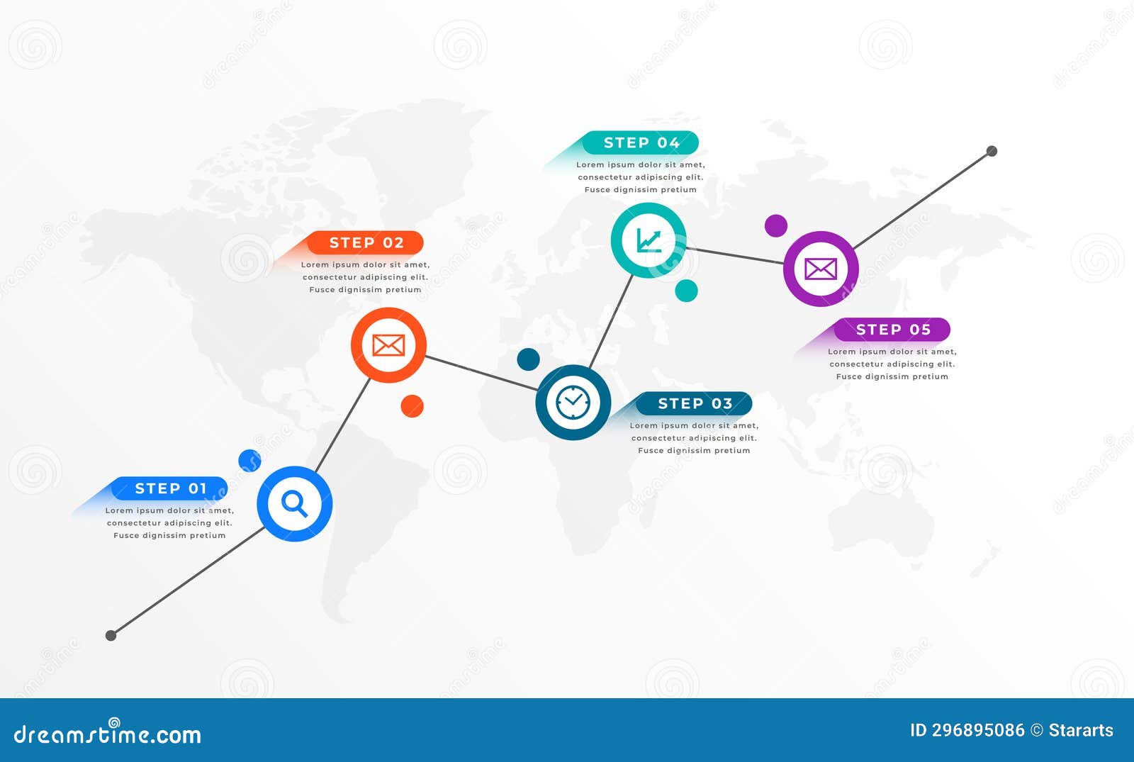 Infographic Strategy Path Layout Track and Reach Business Goal Stock ...
