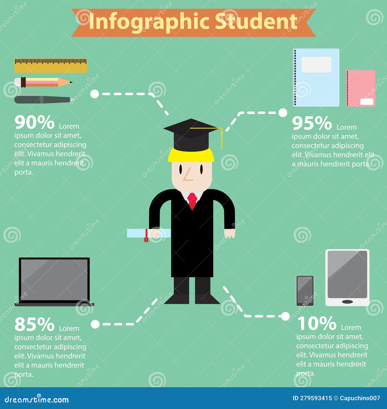 Infographic Student. Education Elements Stock Vector - Illustration of ...