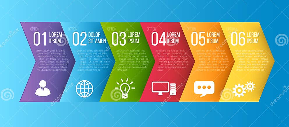 Infographic Style Colored Arrow Menu or Option Stock Vector ...