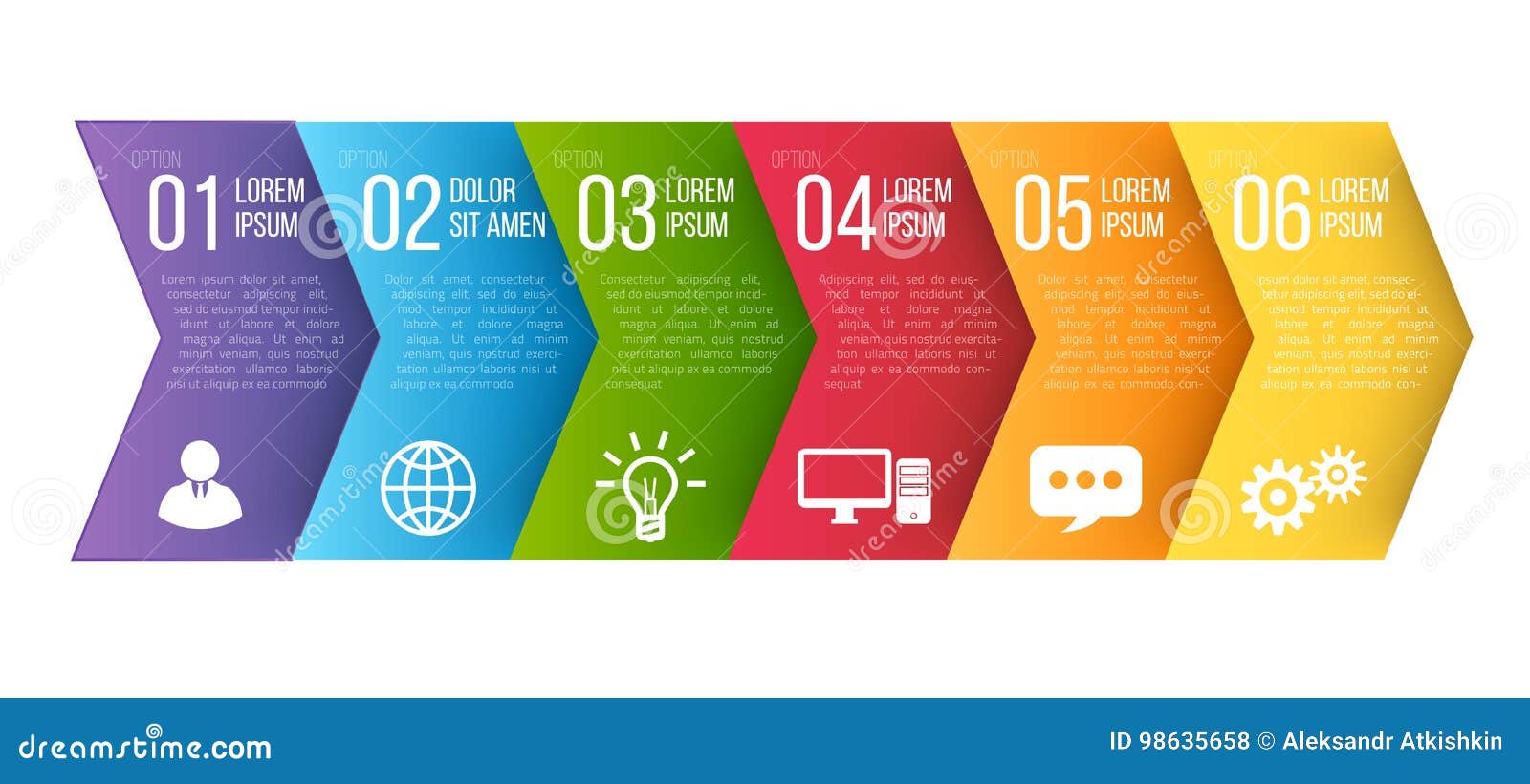 Infographic Style Colored Arrow Menu or Option Stock Vector ...