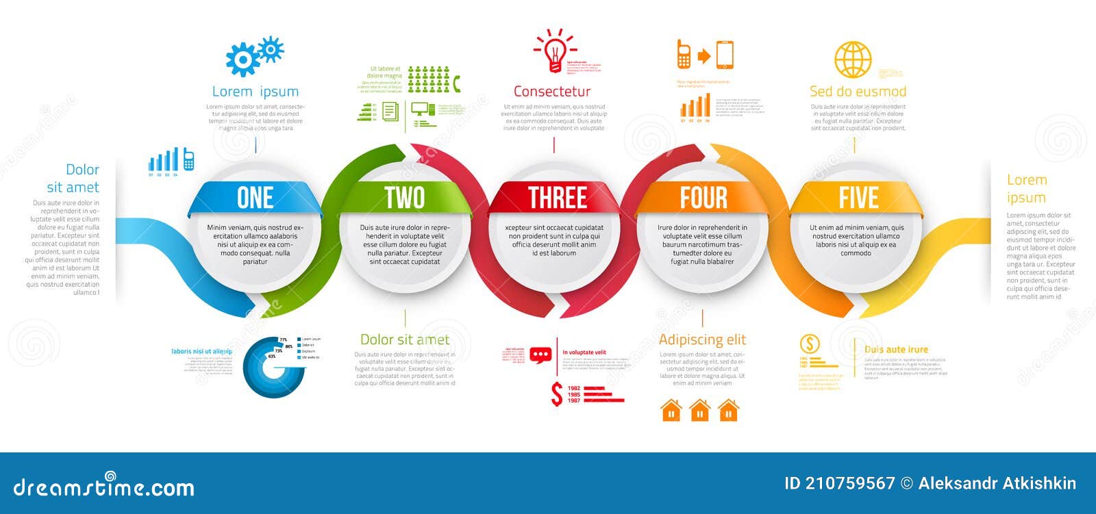 Infographic Style Colored Menu or Arrows Option Stock Vector ...