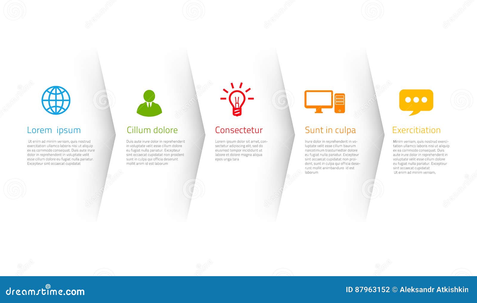 Infographic Style Colored Menu Or Arrows Option Vector Illustration ...