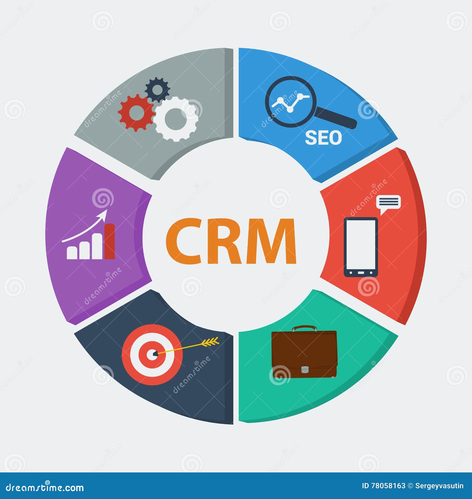 Infographic Sur Les Six Segments - CRM Illustration Stock ...