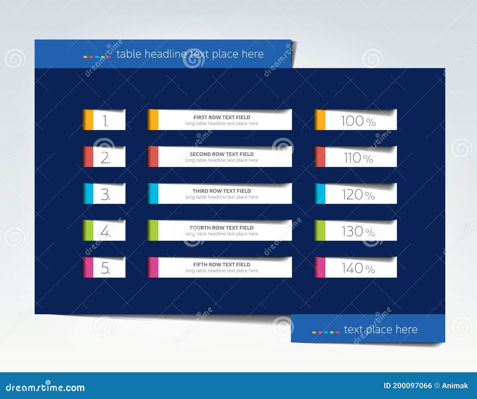 Infographic Table Or Web Banner Design With Numbered Steps Cartoon ...