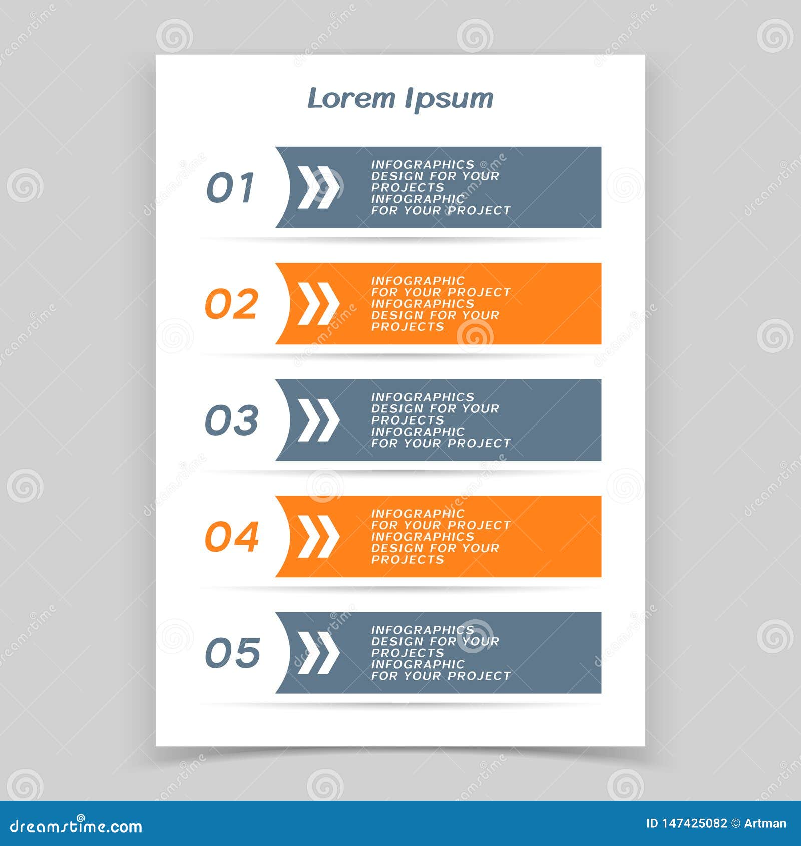 Infographic Table Or Web Banner Design With Numbered Steps Vector ...