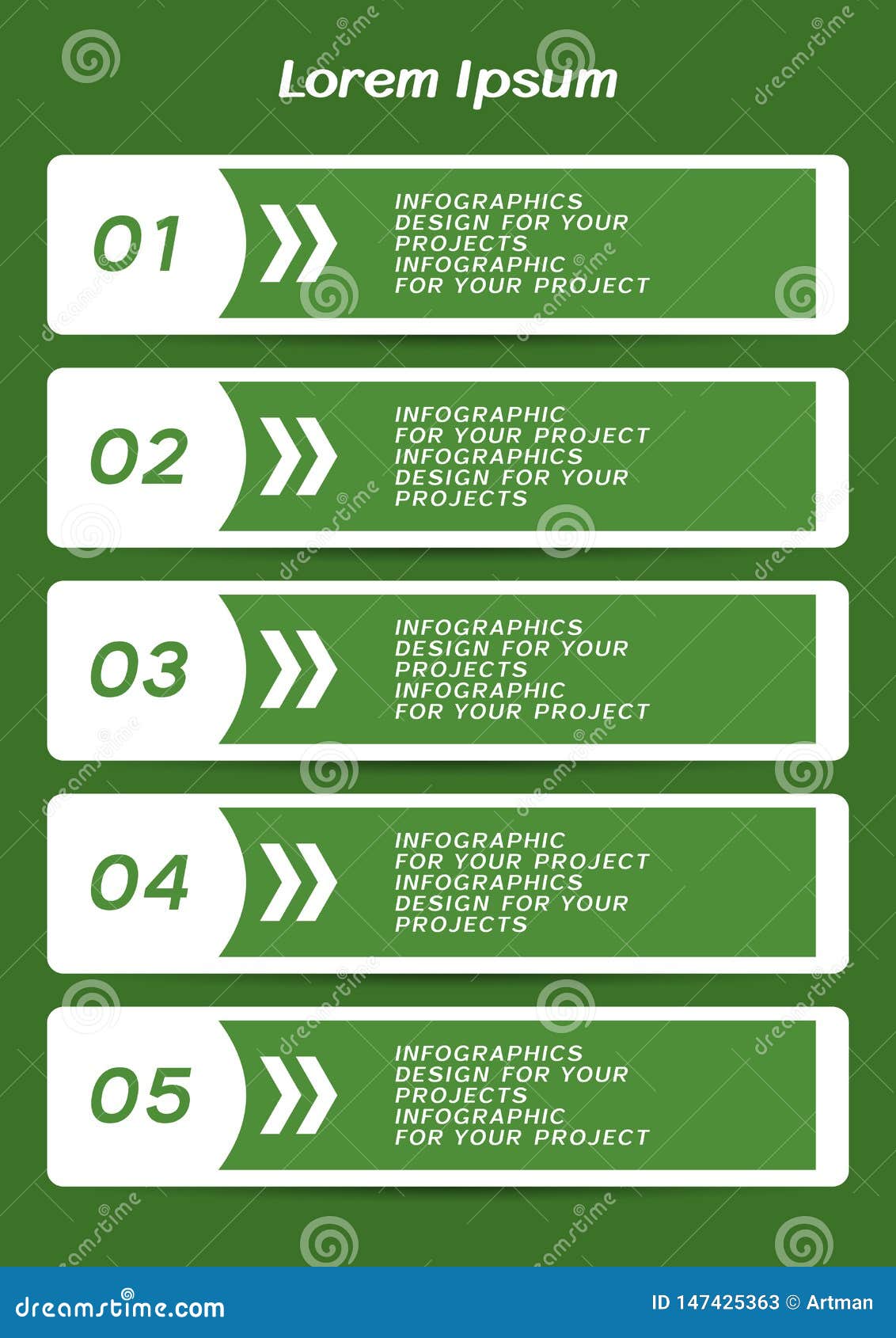 Infographic Table Or Web Banner Design With Numbered Steps Cartoon ...