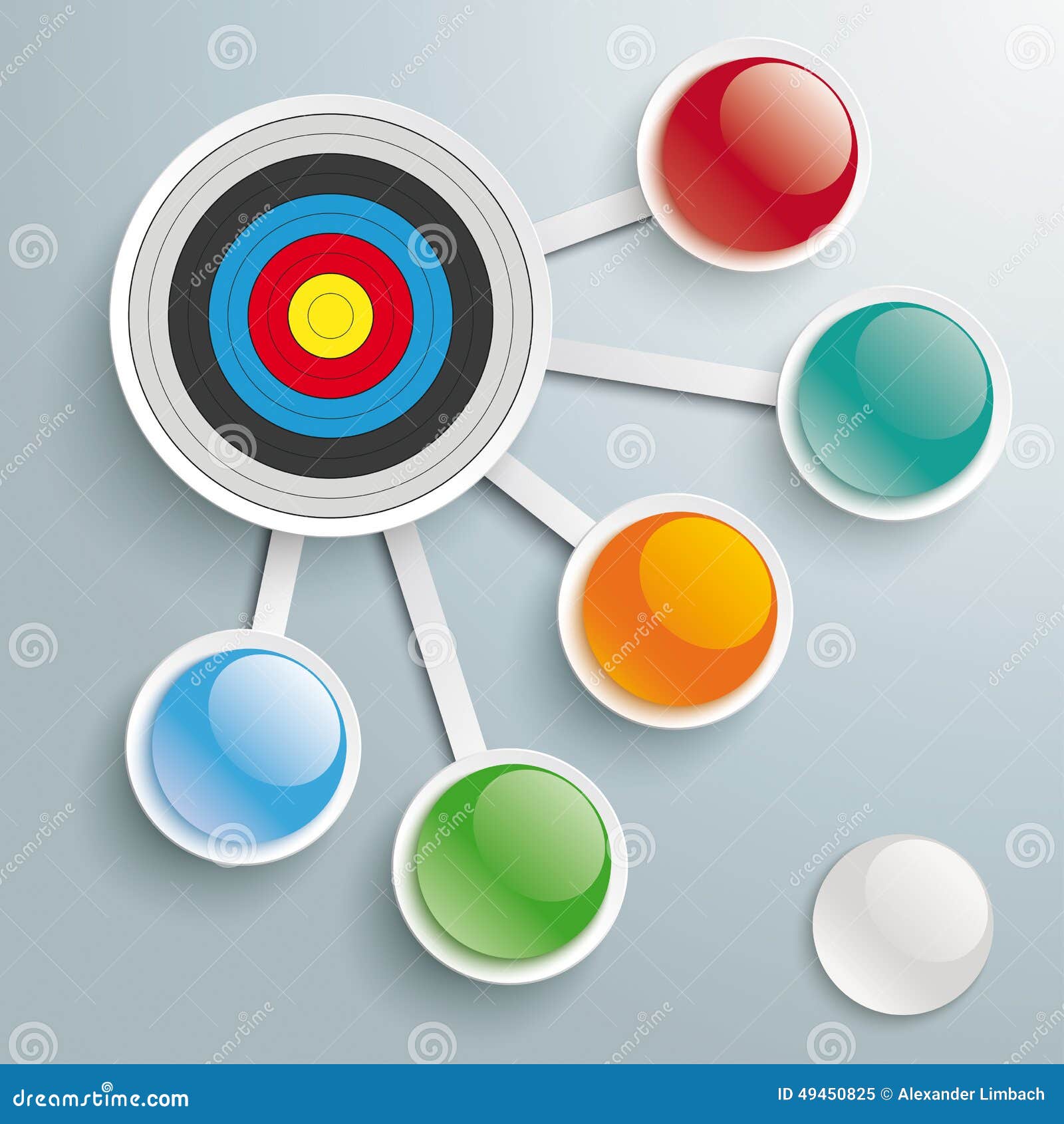 Infographic Target 5 Connected Buttons Cartoon Vector | CartoonDealer ...