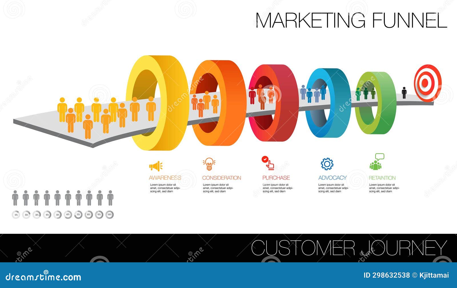 Infographic Target 4 Step Timeline Infographics Stock Illustration ...