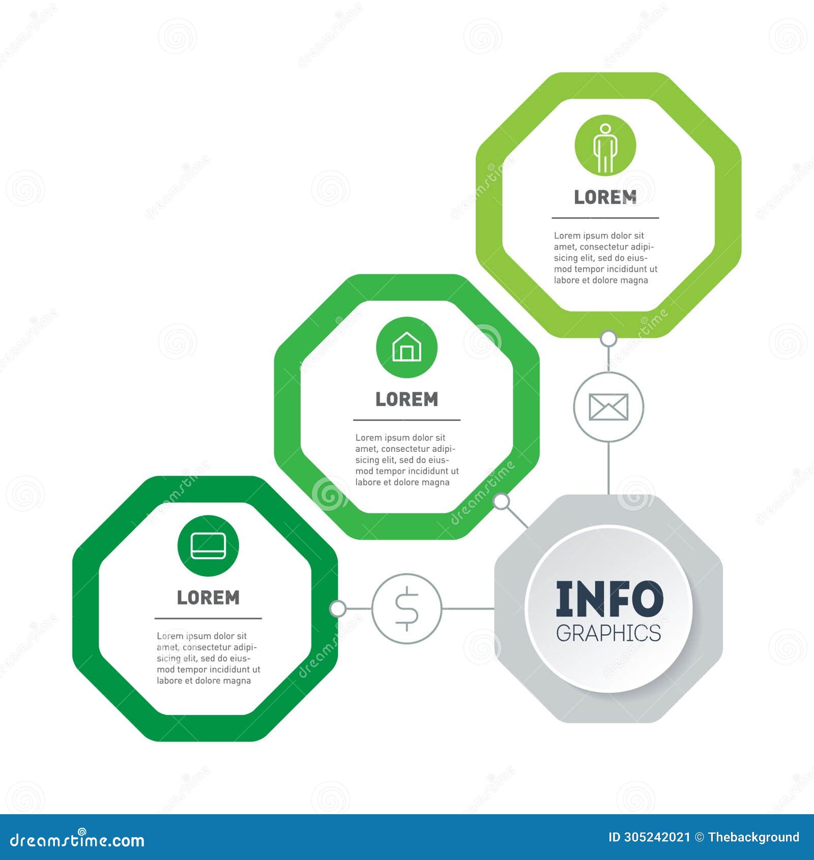 Infographic or Task Tree with 3 Steps. Info Graphic or Report with ...