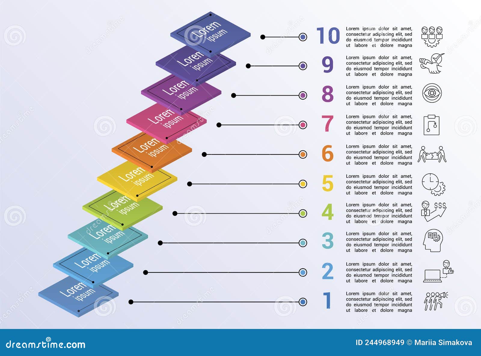 Infographic Teamwork Template. Icons in Different Colors. Include ...