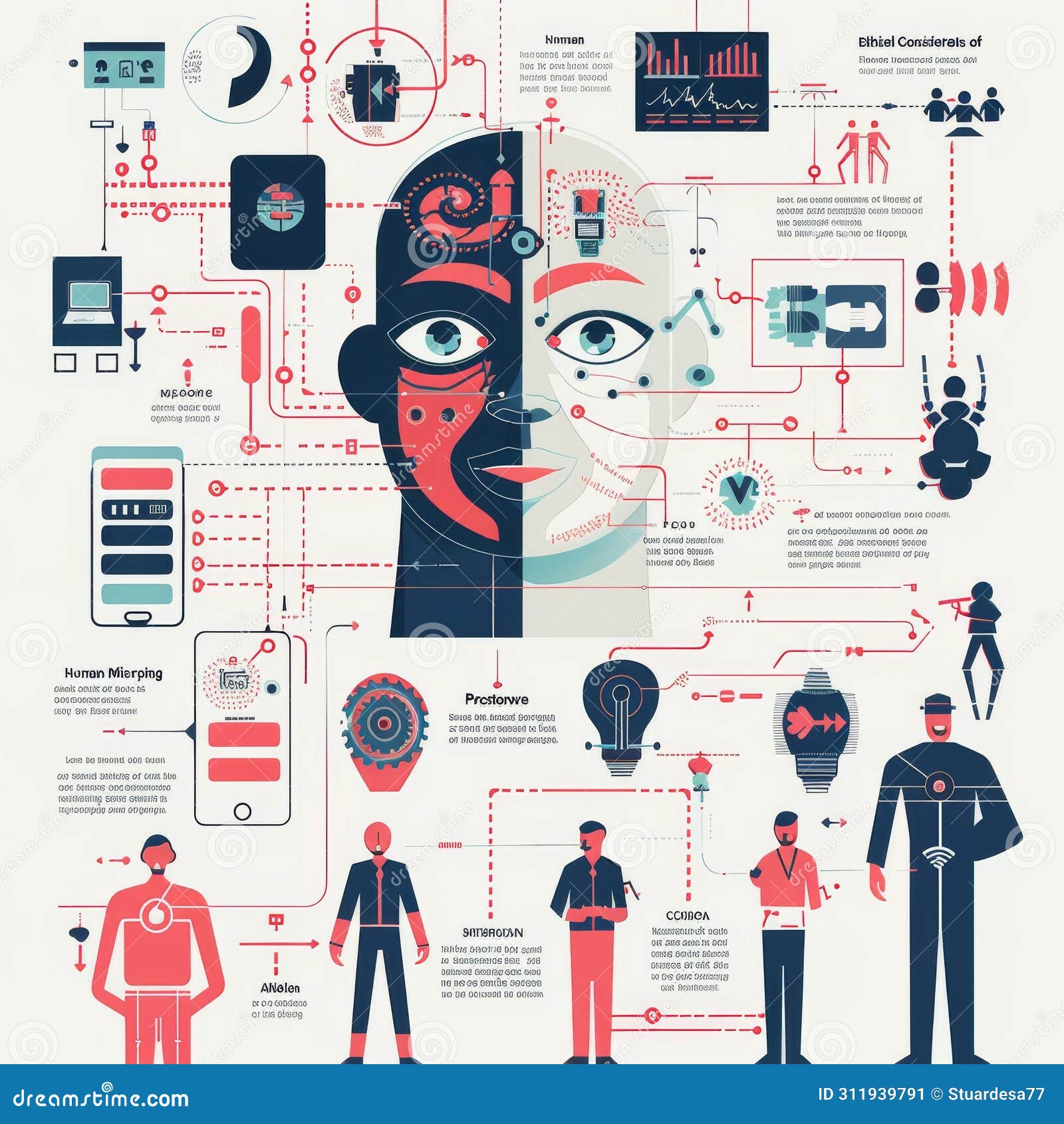 Infographic of Techno-Humanity Stock Illustration - Illustration of ...