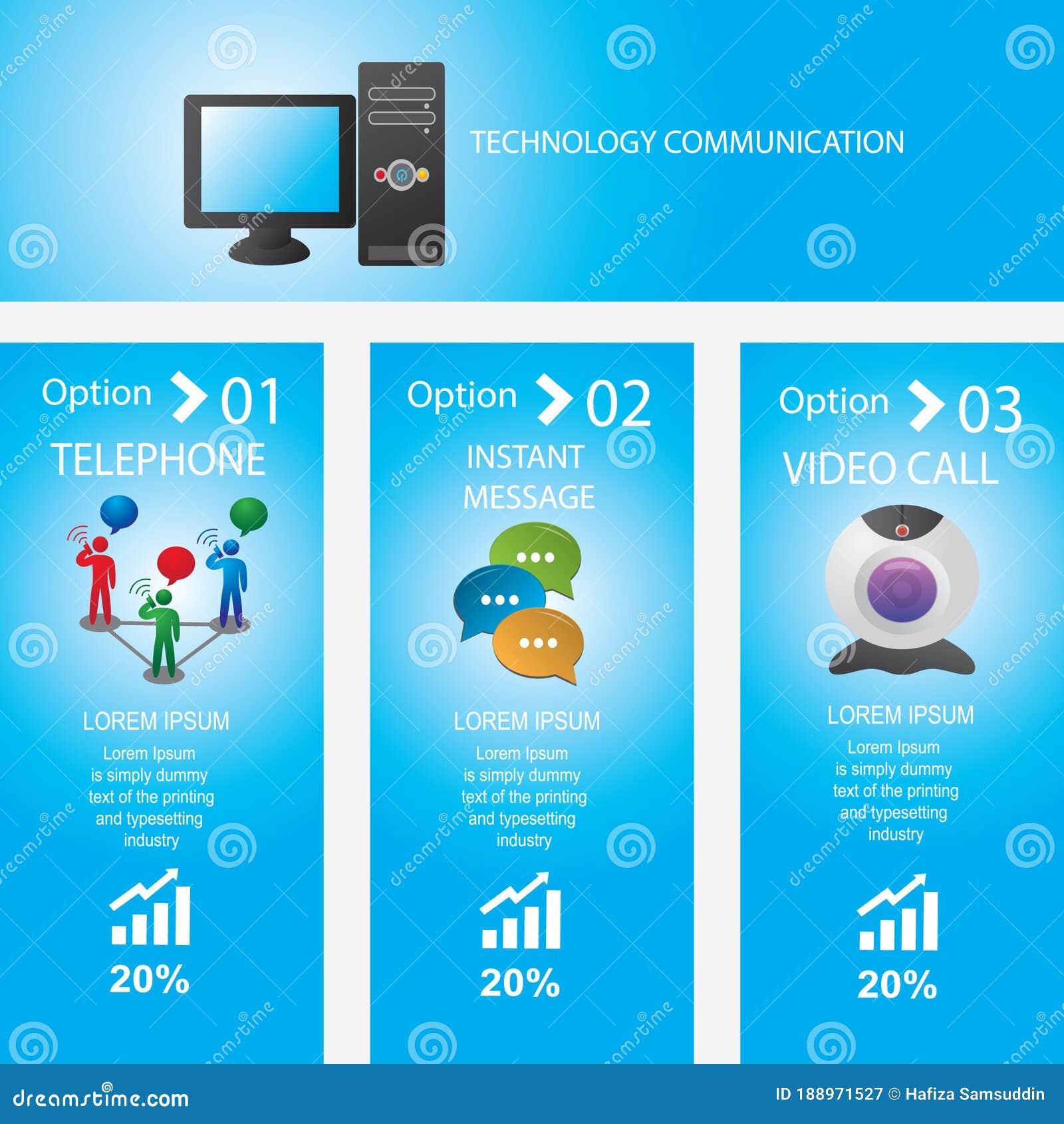 Infographic of Technology Communication. Vector Illustration Decorative ...